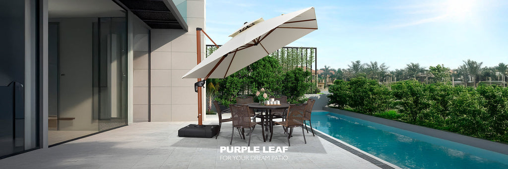 Wood Pattern Patio Umbrellas | Rustic Outdoor Shade Canopies