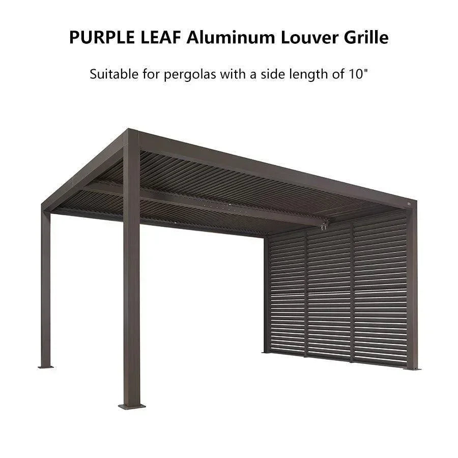 PURPLE LEAF Louvered Pergola Accessory Aluminum Louver Grille for Opti