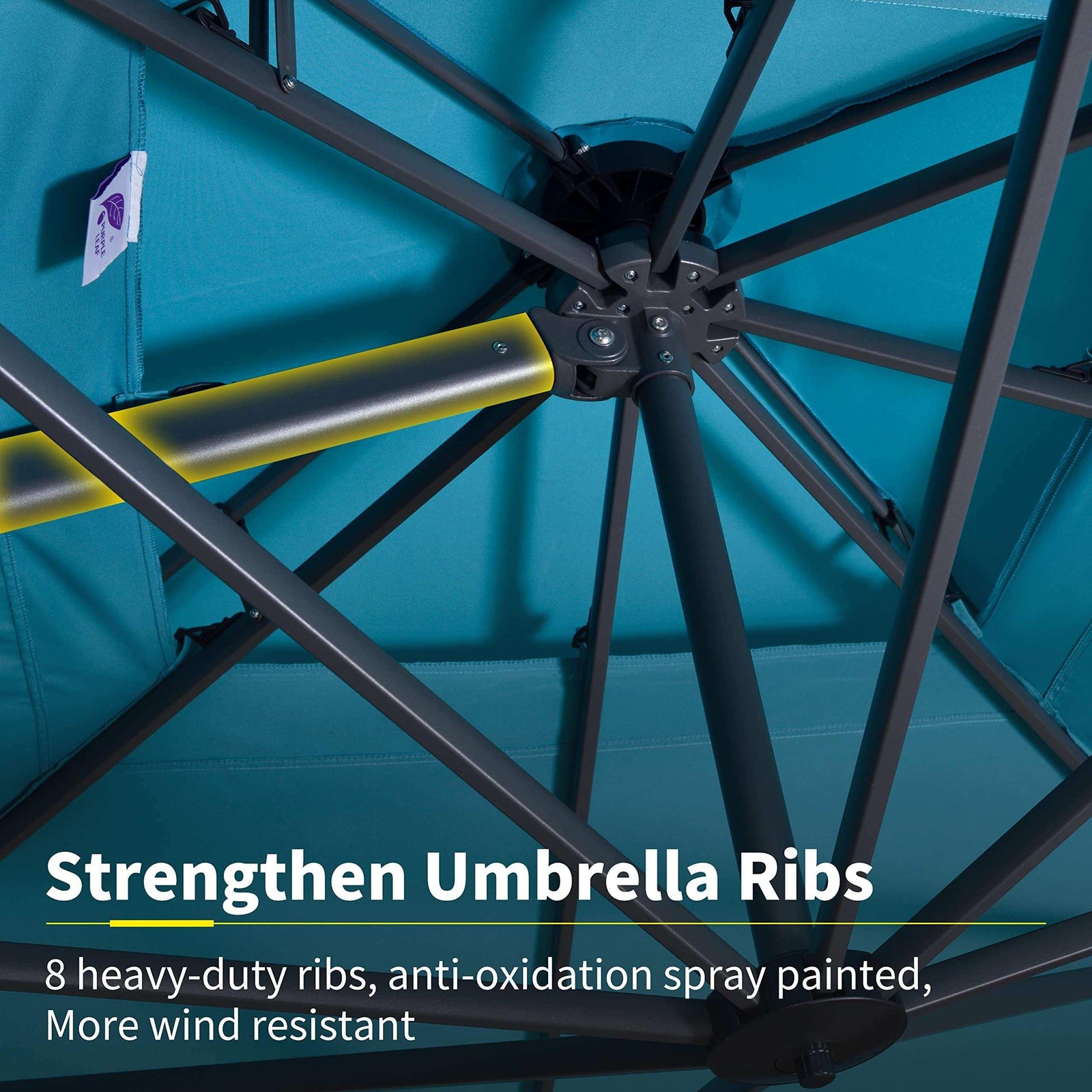 Premium Turquoise Blue Patio Umbrella with Base | PURPLE LEAF