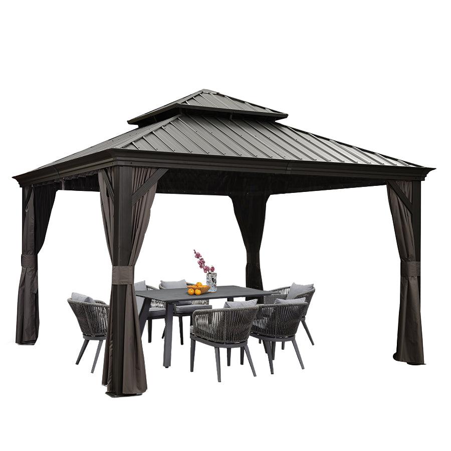 Aluminum Patio Gazebo Set | Elevate Your Alfresco Dining Experience
