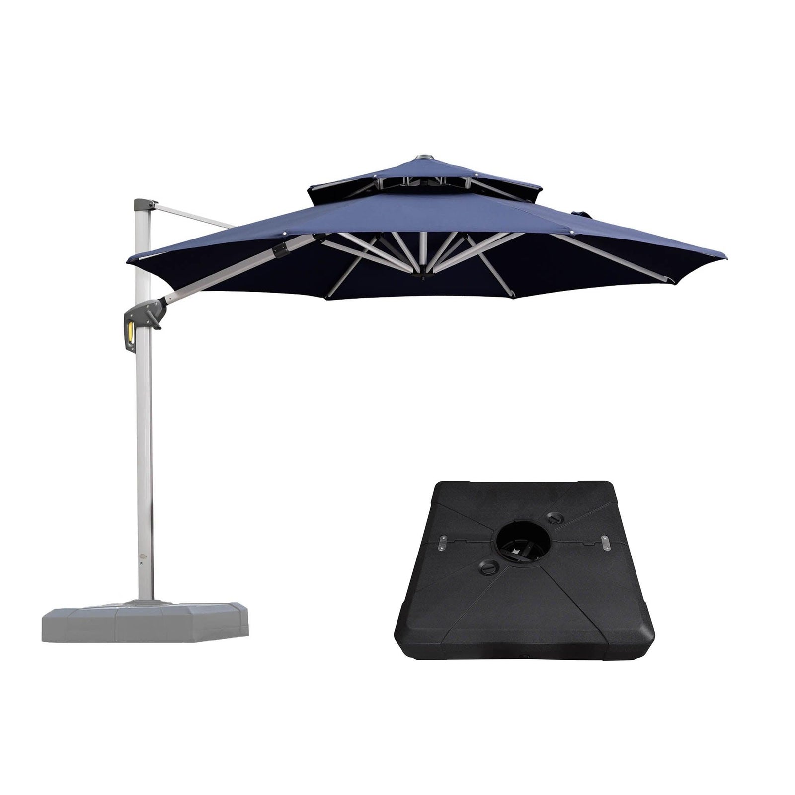 Outdoor Idea | Navy Blue Outdoor Patio Umbrella with Base