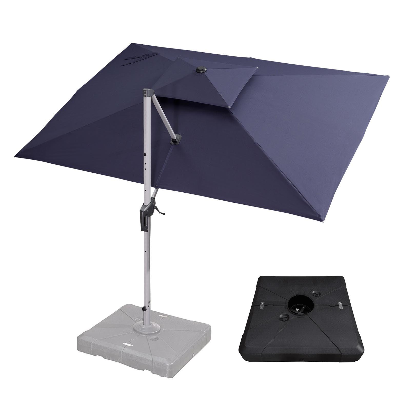 Outdoor Idea | Navy Blue Outdoor Patio Umbrella with Base