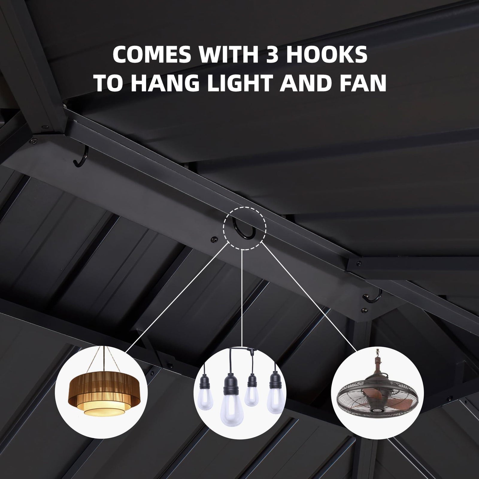 Grill Hardtop Gazebo | Metal Roof for Outdoor BBQ Canopy