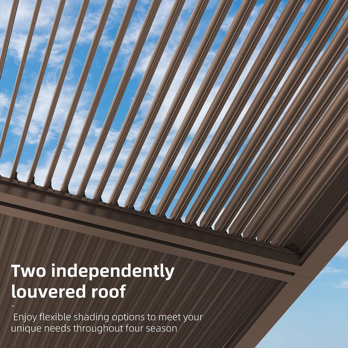 Adjustable Bronze Louvered Pergola Gazebo