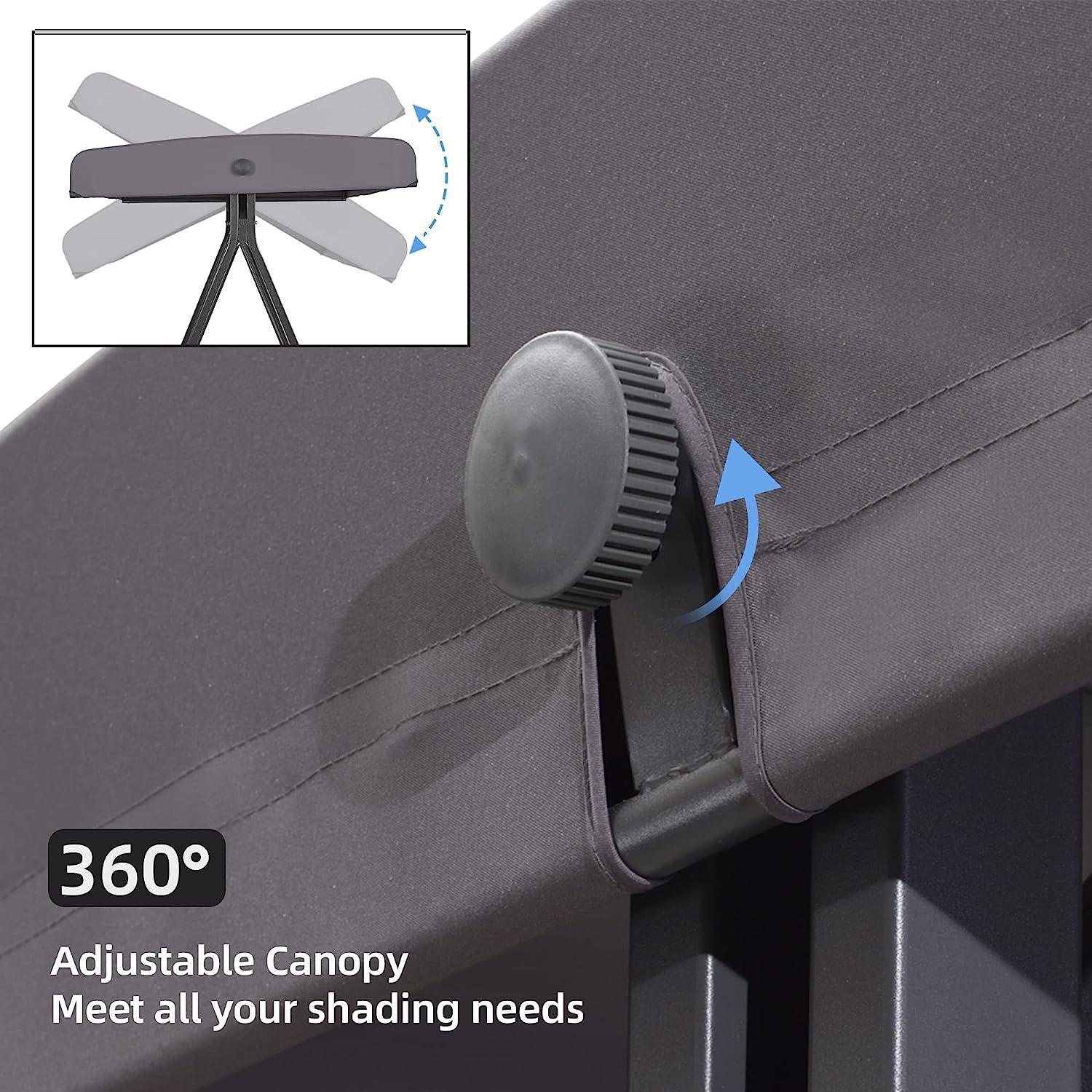 3-Seat Porch Swing Bed | Adjustable Backrest