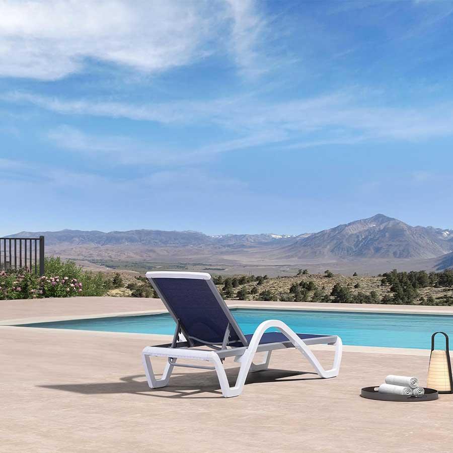 Patio Chaise Lounge | Plastic Sun Lounger for Pool & Beach