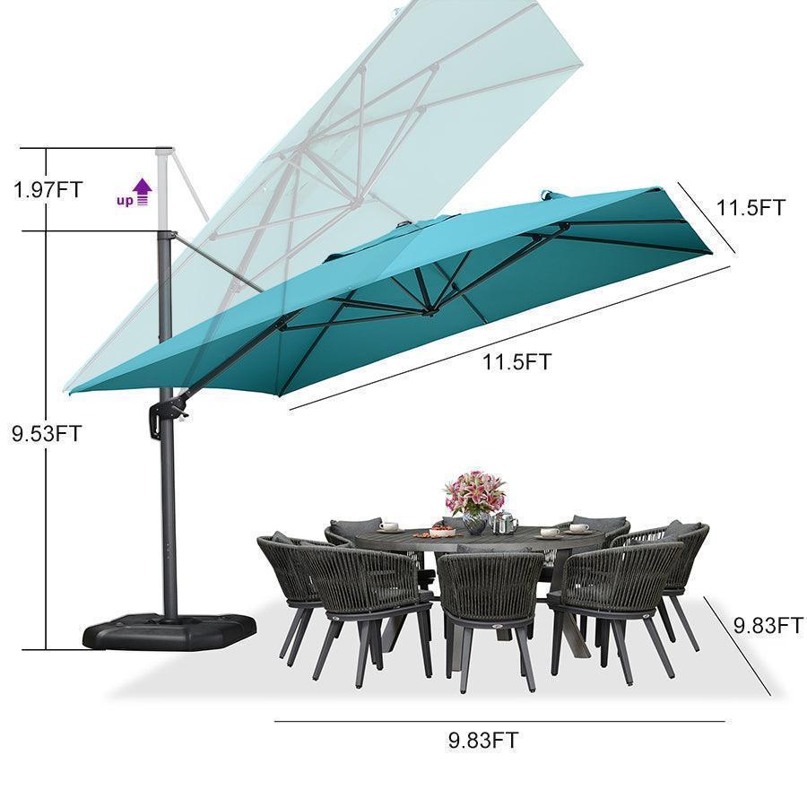 Cantilever Telescopic Umbrella for Pool, Patio, Porch, Garden