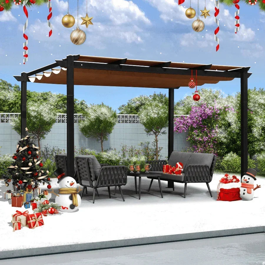 Outdoor Pergola Canopy Cover | Retractable Shade for Patio