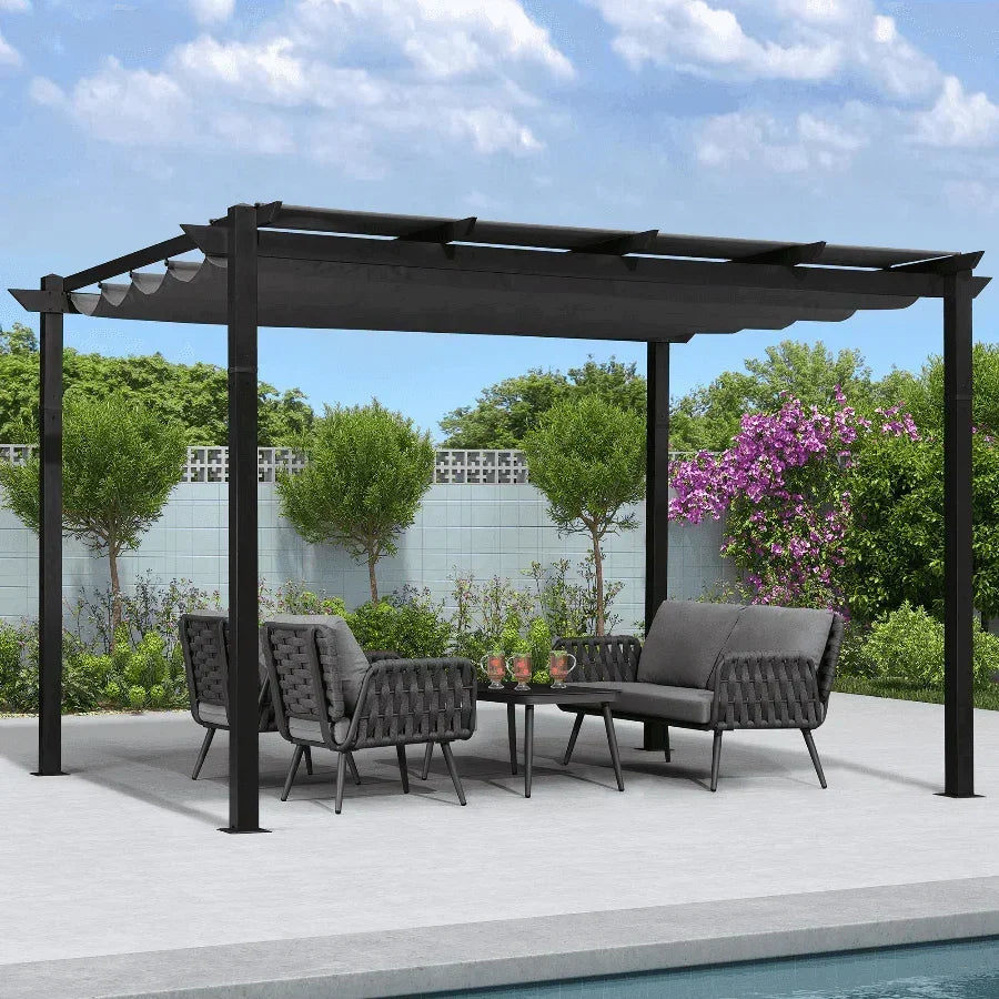 Outdoor Pergola Canopy Cover | Retractable Shade for Patio